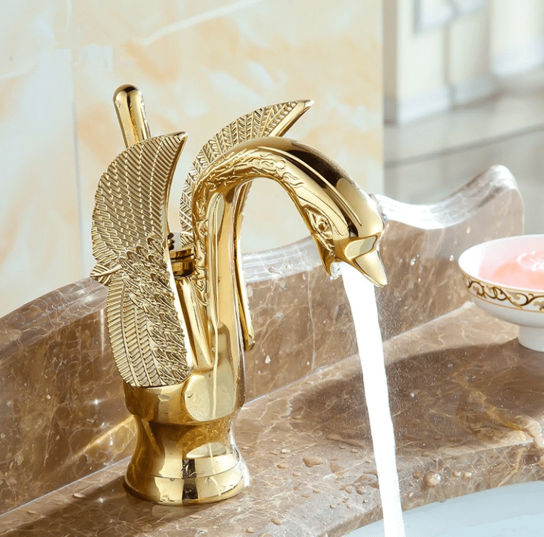 Gold Finished Swan Faucet - Royal Toiletry Global