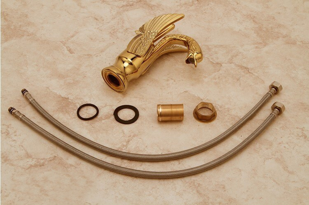 Gold Finished Swan Faucet - Royal Toiletry Global
