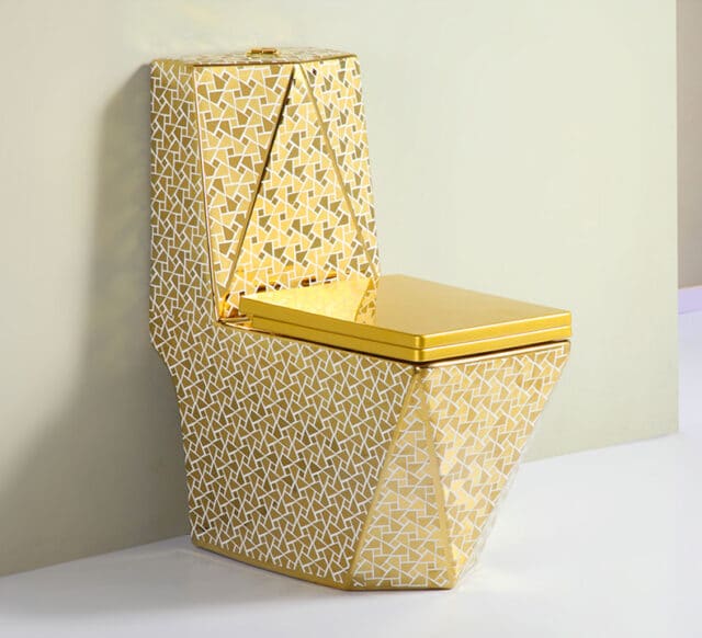 Angular Mosaic Gold Toilet - Royal Toiletry Global