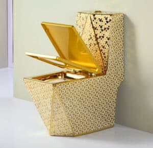 Angular Mosaic Gold Toilet - Royal Toiletry Global