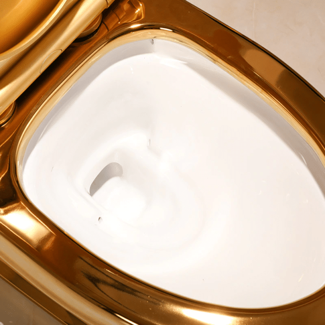 Classic Plain Gold-Plated Ceramic Toilet | Luxury Bathroom Fixture ...