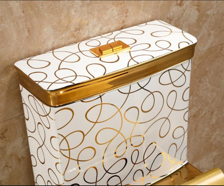Divine Toilet With Gold Lines-Ornaments - Royal Toiletry Global