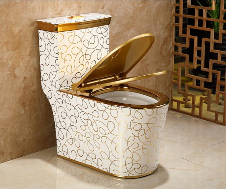 Divine Toilet With Gold Lines-Ornaments - Royal Toiletry Global