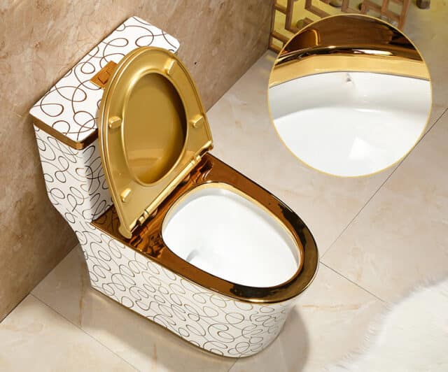 Divine Toilet With Gold Lines-Ornaments - Royal Toiletry Global