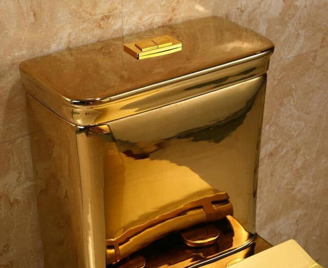 Classic Plain Gold-Plated Ceramic Toilet | Luxury Bathroom Fixture ...
