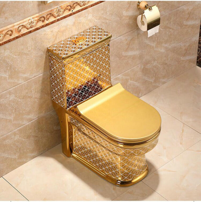 Gold Toilet With Diamonds Pattern - Royal Toiletry Global