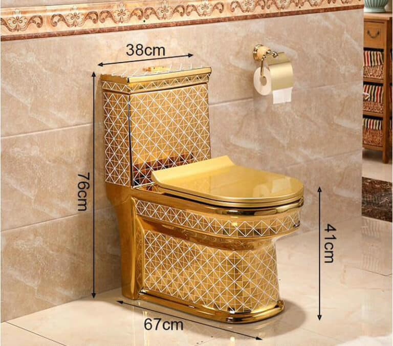 Gold Toilet With Diamonds Pattern - Royal Toiletry Global