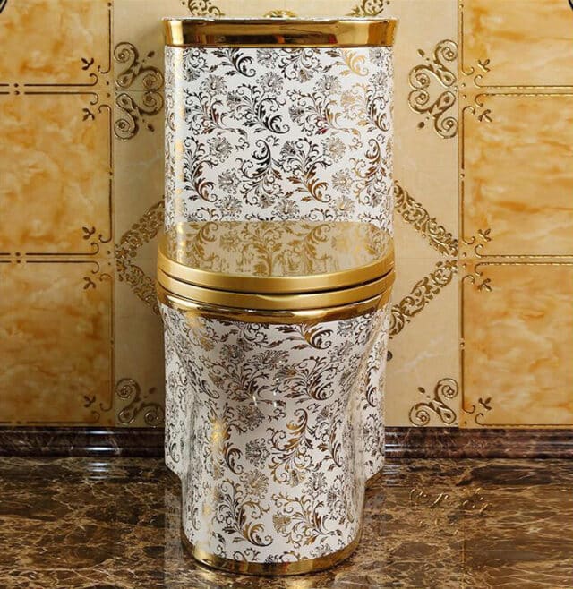 Premium Design Toilet With Gold Ornaments for a Stylish Bathroom ...