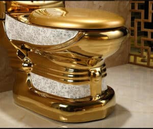 Royal Gold Toilet - Two Piece Luxury Gold Toilet - Royal Toiletry Global