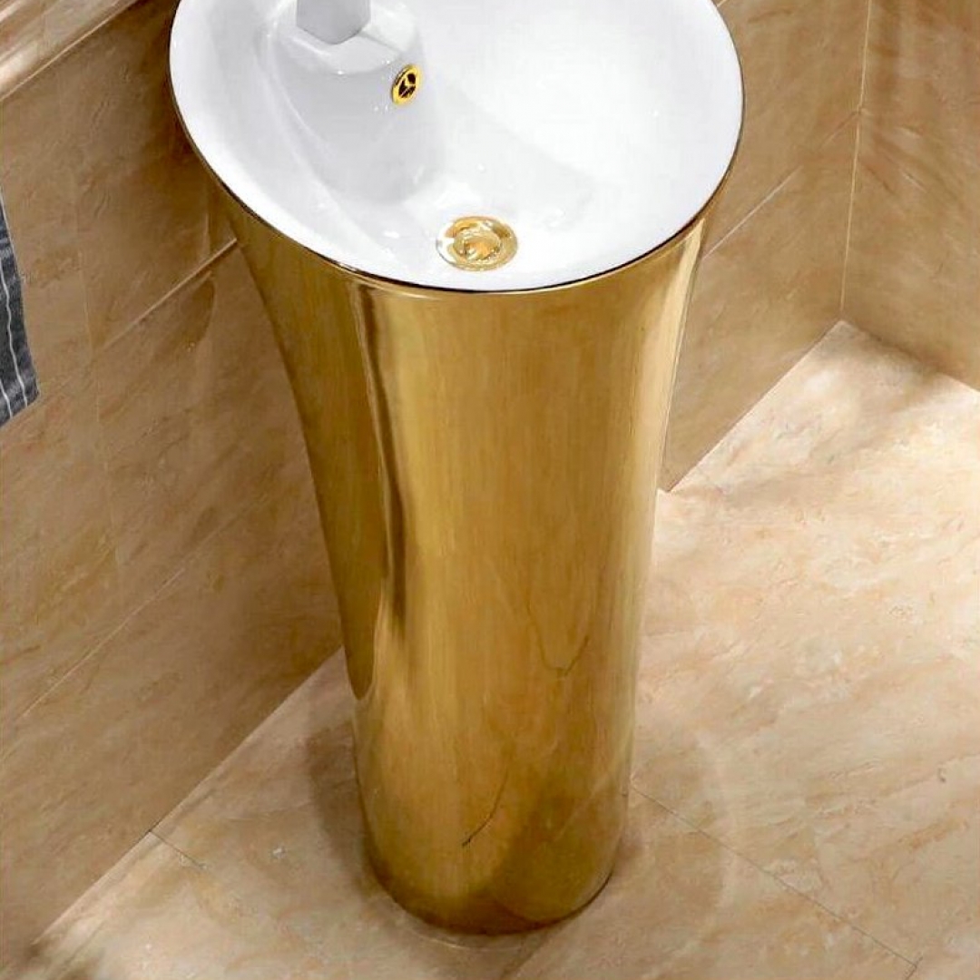Gold High Polished Bathroom Basin Royal Toiletry Global