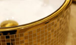 Round Mosaic Gold Bathroom Basin - Royal Toiletry Global
