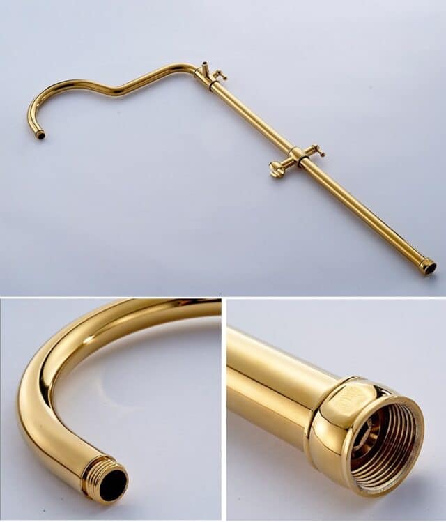 Retro Gold Bathroom Shower Set With Diamonds - Royal Toiletry Global