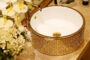 Round Mosaic Gold Bathroom Basin - Royal Toiletry Global