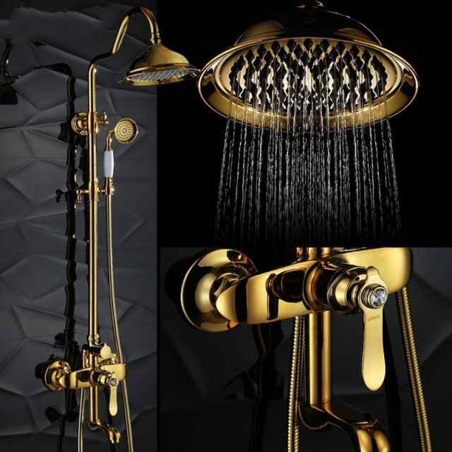 Freestanding Classic Gold Bathtub Faucet And Shower Set - Royal ...