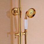 Retro Gold Bathroom Shower Set With Diamonds - Royal Toiletry Global