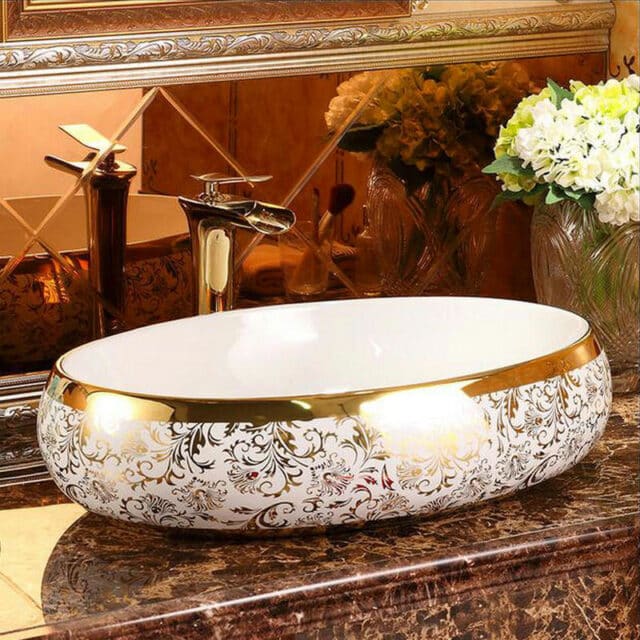 Classic Plain Gold Bathroom Basin Royal Toiletry Global