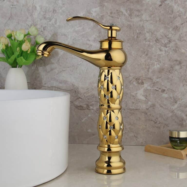 Modern Gold Dual Handle Bathroom Faucet Royal Toiletry Global