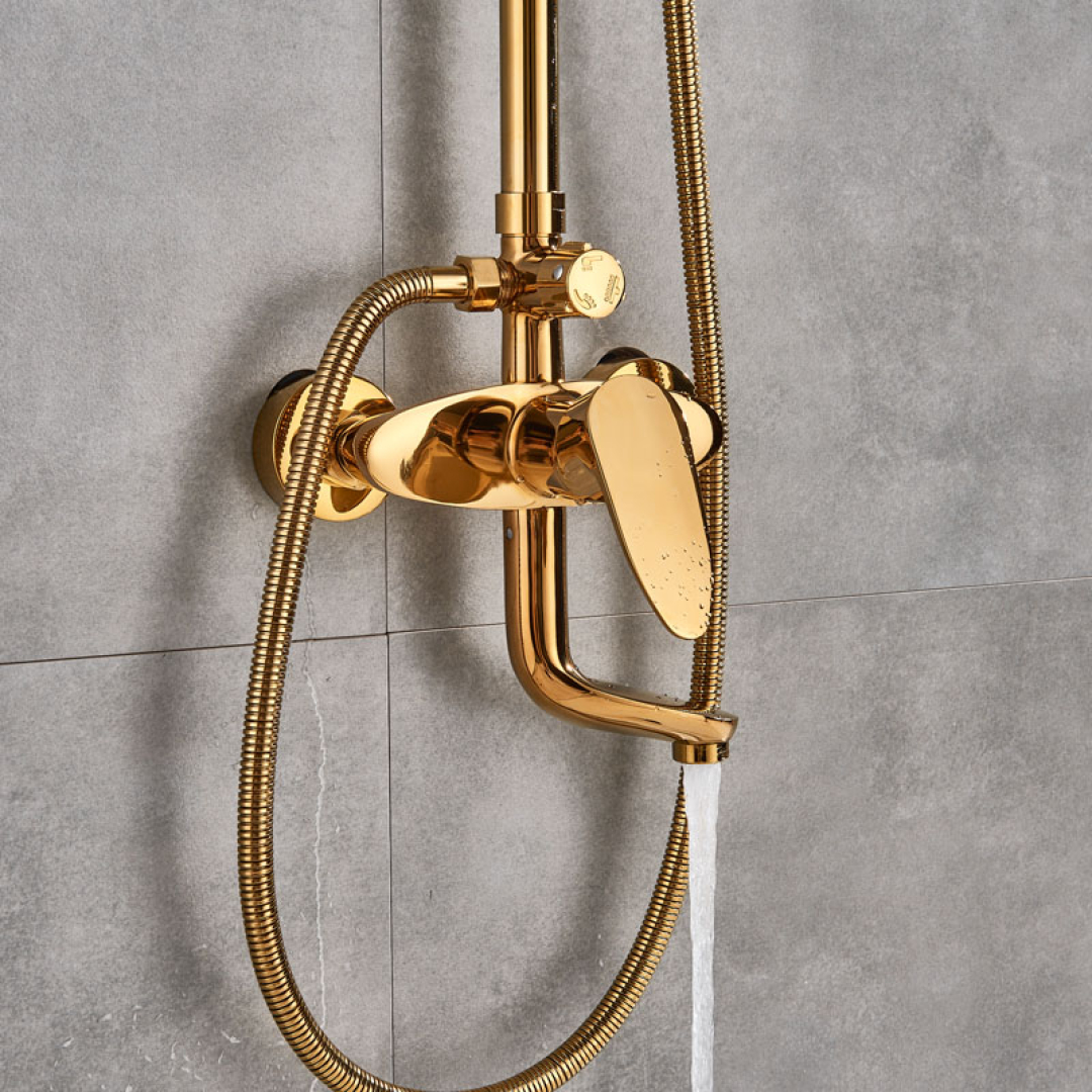Exclusive Luxury Gold Bathroom Shower Set Royal Toiletry Global