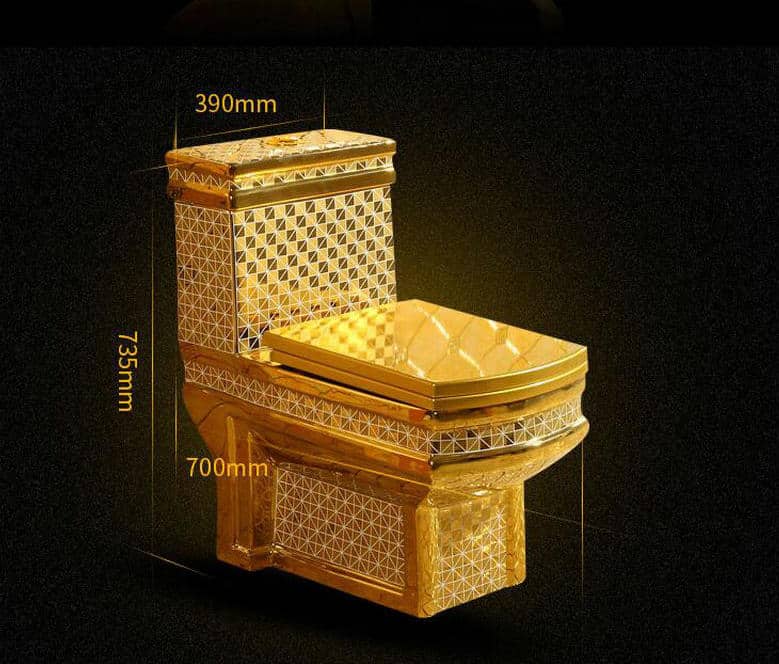 Royal Gold Toilet With Diamonds Pattern | Royal Toiletry Global