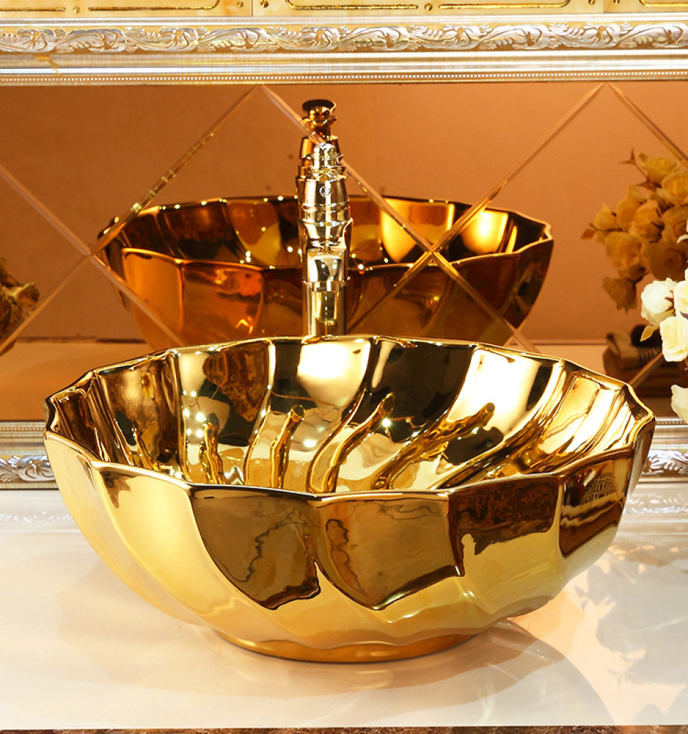 Elegant Gold Bathroom Basin Royal Toiletry Global