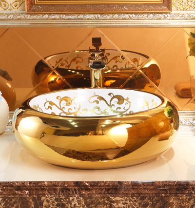 Luxury Round Gold Bathroom Basin - Royal Toiletry Global