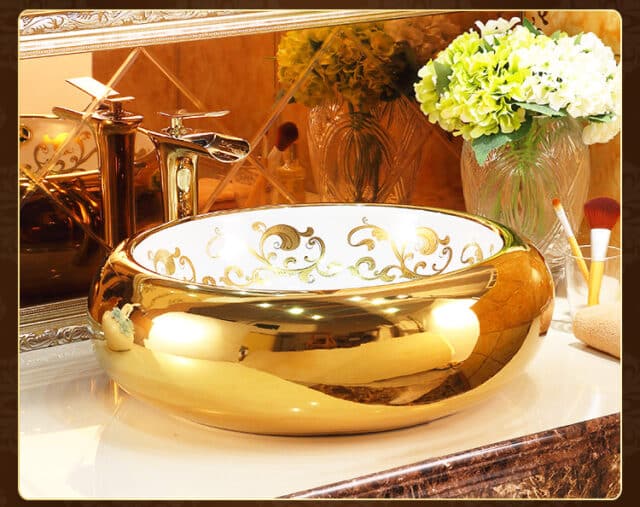 Luxury Round Gold Bathroom Basin - Royal Toiletry Global