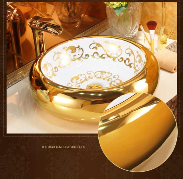 Luxury Round Gold Bathroom Basin - Royal Toiletry Global