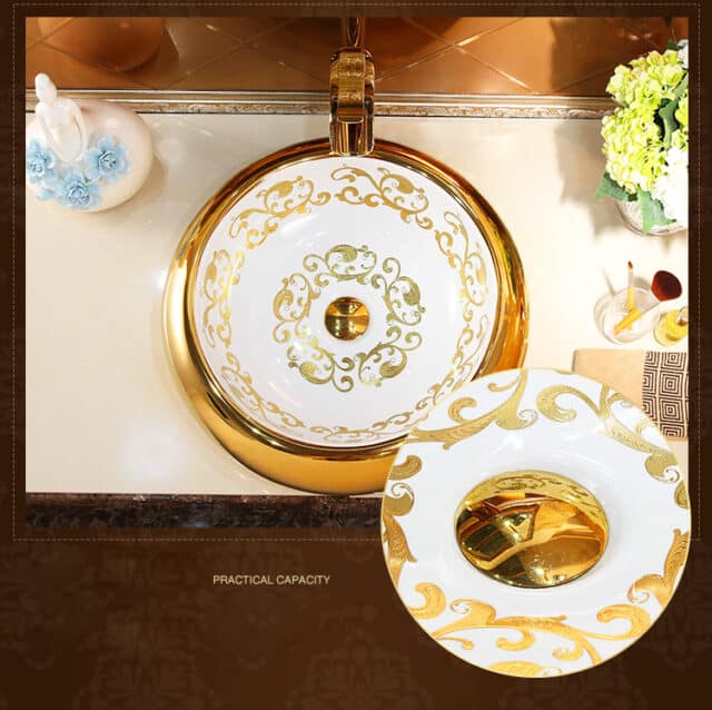 Luxury Round Gold Bathroom Basin Royal Toiletry Global