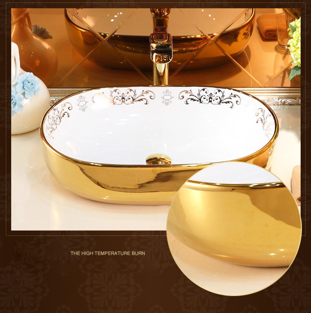 Luxury Oval Gold Bathroom Basin Royal Toiletry Global