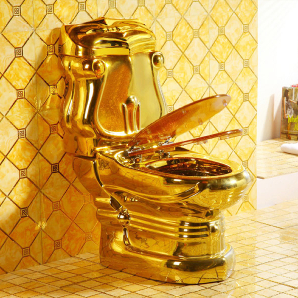 Compact Plain Gold Toilet - Royal Toiletry Global