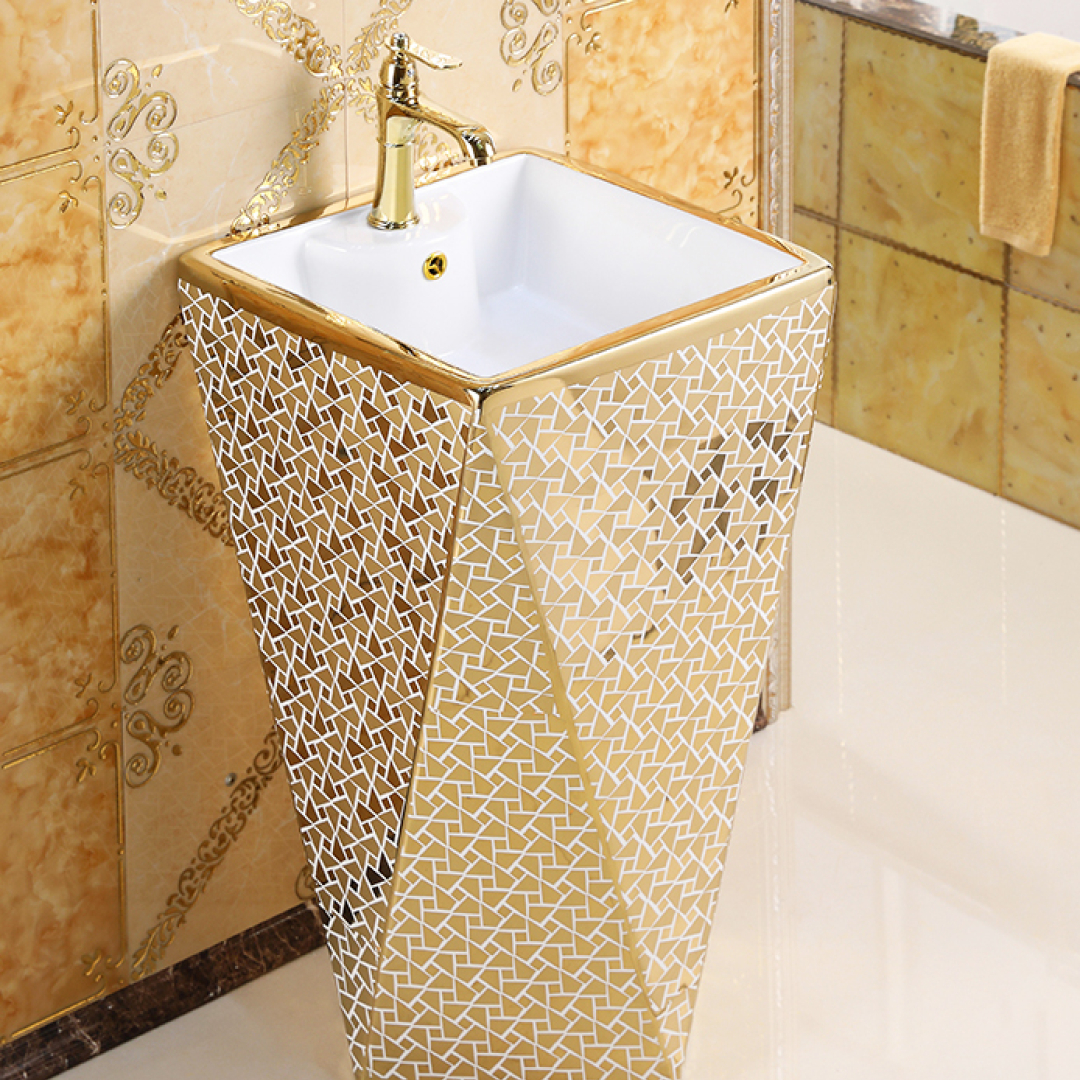 Luxury Gold Pedestal Sink - Royal Toiletry Global
