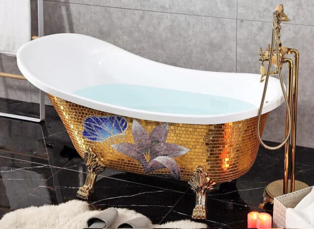 Modern Mosaic Gold Bathtub - Royal Toiletry Global