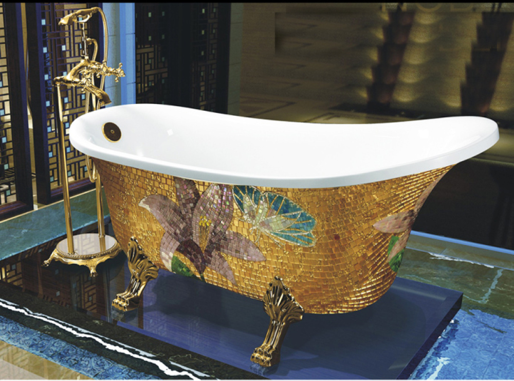 Modern Mosaic Gold Bathtub - Royal Toiletry Global