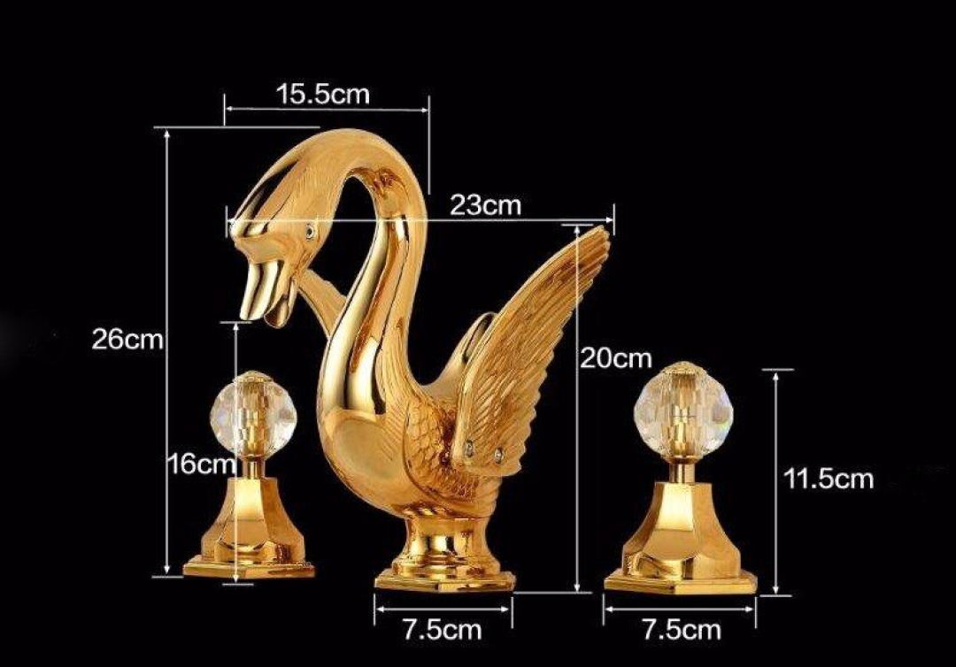 Gold Swan Dual Handle Bathroom Faucet - Royal Toiletry Global