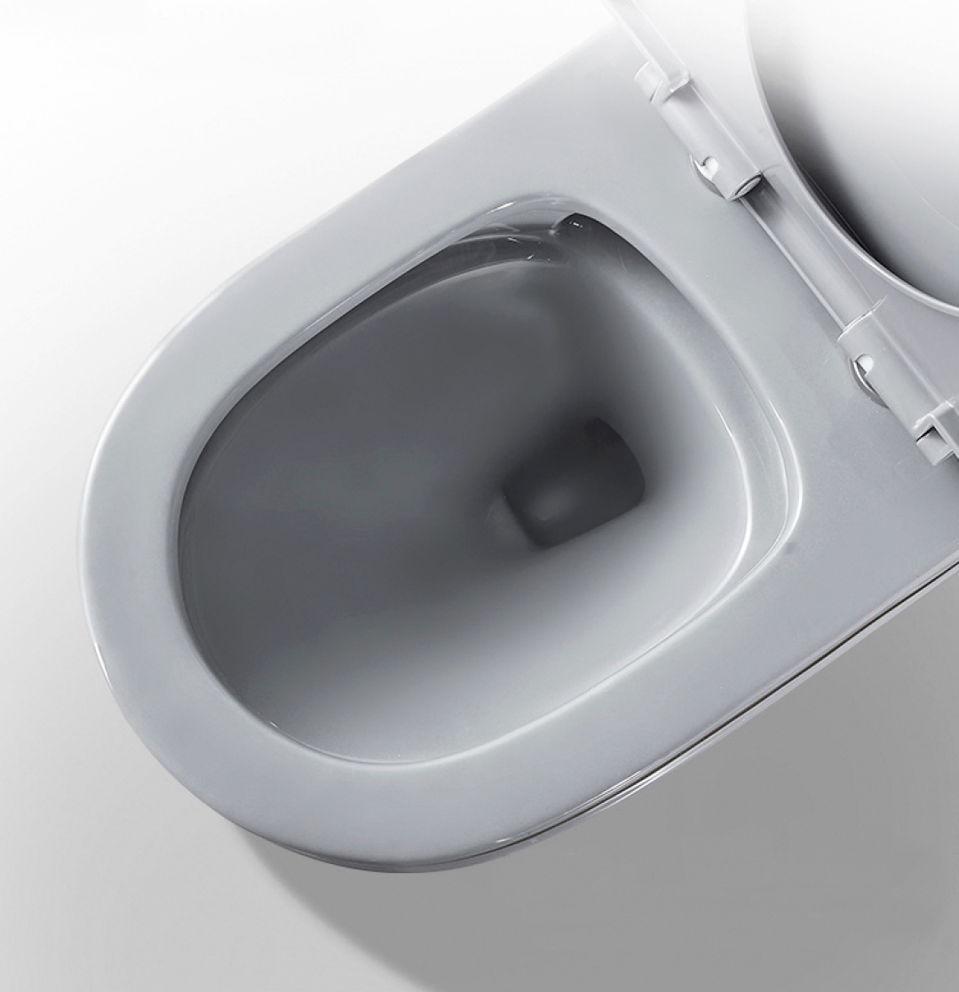 Luxury Pastel Gray Toilet With An Elegant Gold Stripe - Royal Toiletry ...