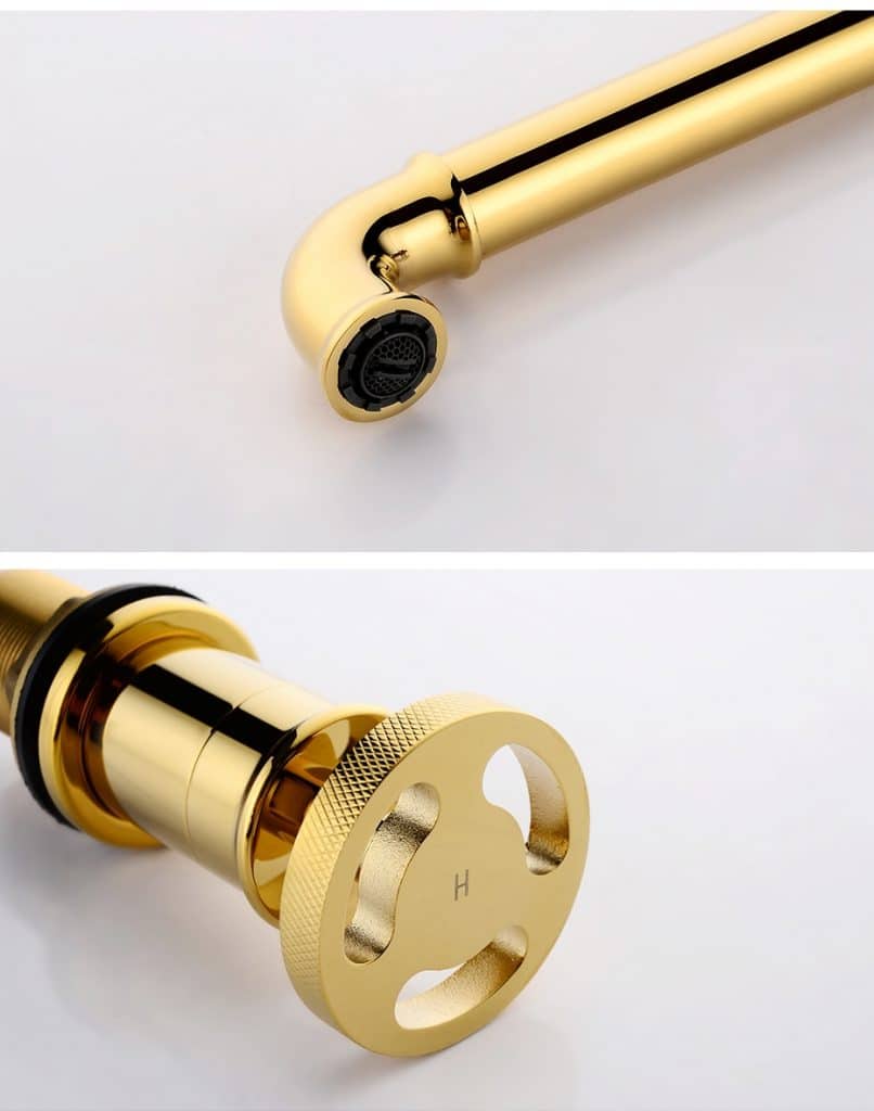 Retro Industrial Dual Handle Gold Bathroom Faucet Royal Toiletry Global