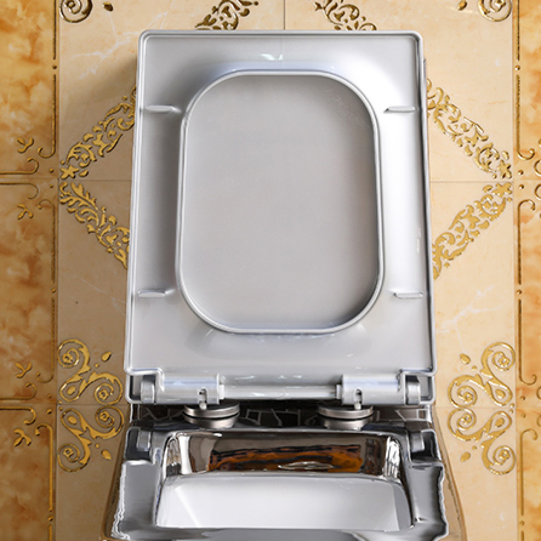 Angular Mosaic Silver Toilet - Royal Toiletry Global