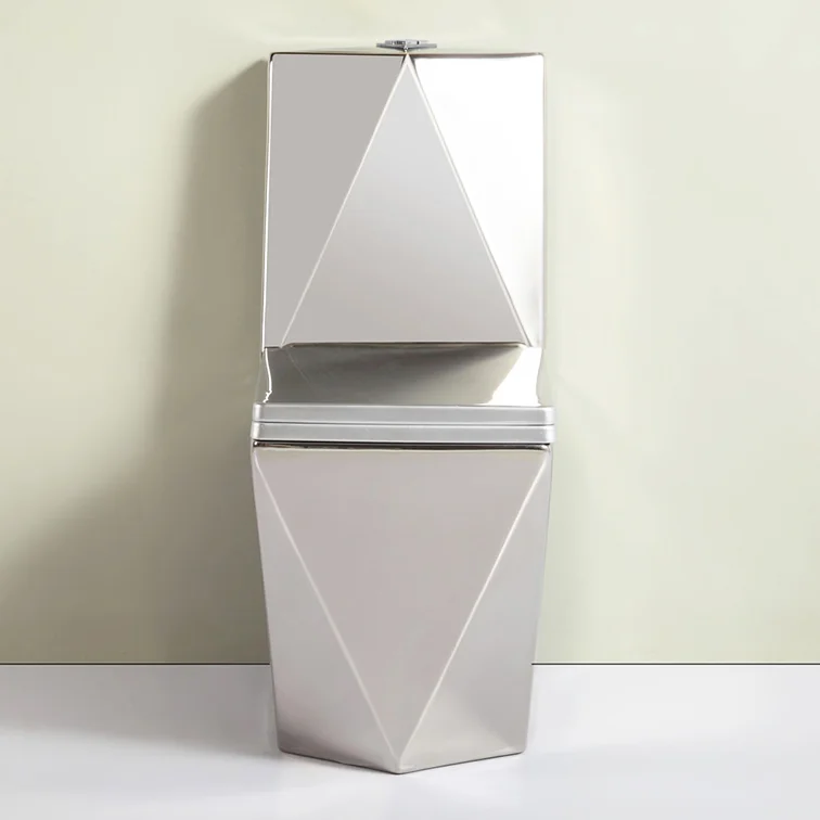 Angular Plain Silver Toilet - Royal Toiletry Global