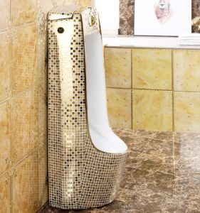 Classic Freestanding Mosaic Gold Urinal - Royal Toiletry Global