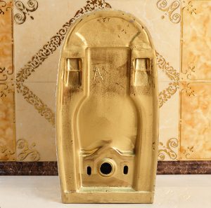 Elegant Wall Mounted Mosaic Gold Urinal - Royal Toiletry Global