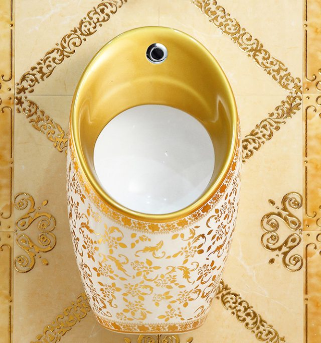 Modern Wall Mounted Gold Pattern Urinal - Royal Toiletry Global