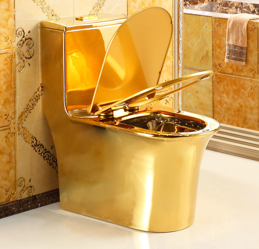 Luxury Plain Gold Toilet - Royal Toiletry Global