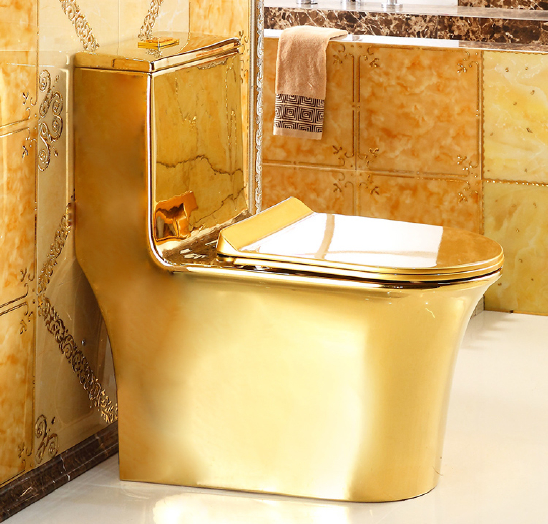 Luxury Plain Gold Toilet - Royal Toiletry Global