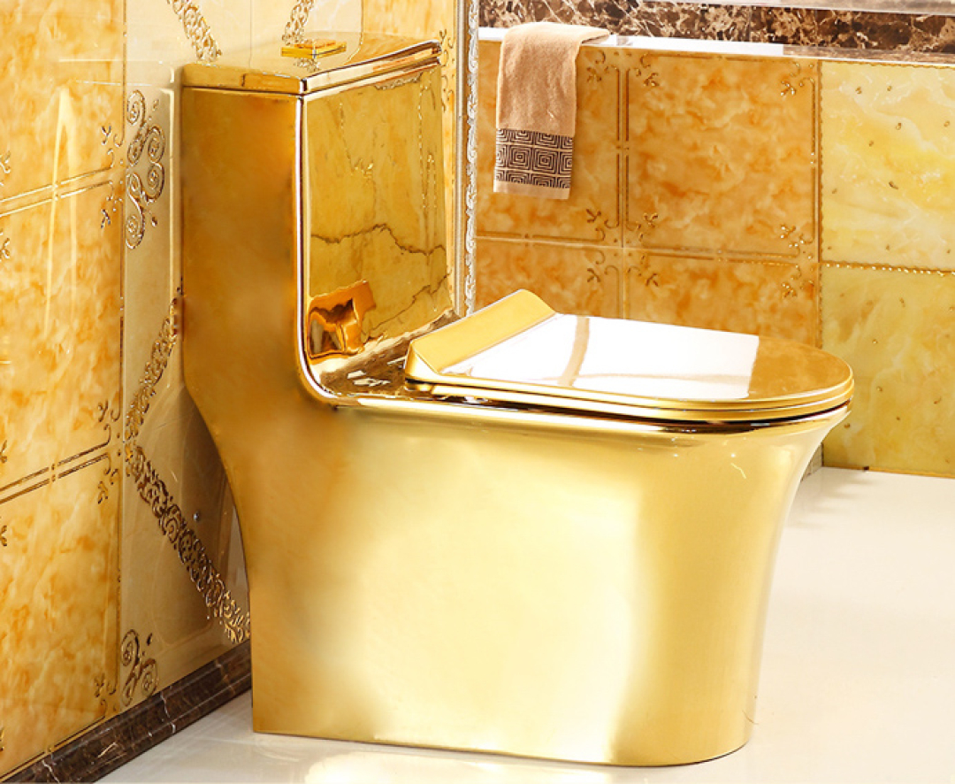 Luxury Plain Gold Toilet - Royal Toiletry Global