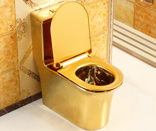 Luxury Plain Gold Toilet - Royal Toiletry Global