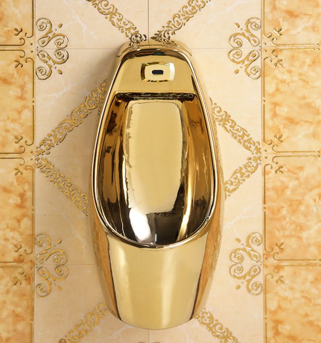 Luxury Wall Mounted Gold Urinal - Royal Toiletry Global