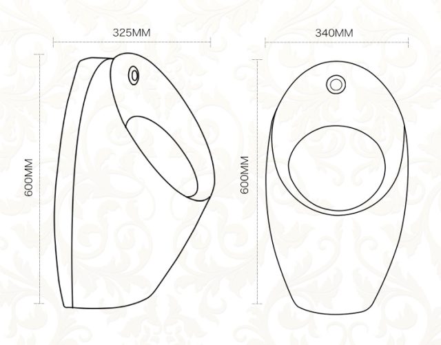 Modern Wall Mounted Gold Pattern Urinal - Royal Toiletry Global