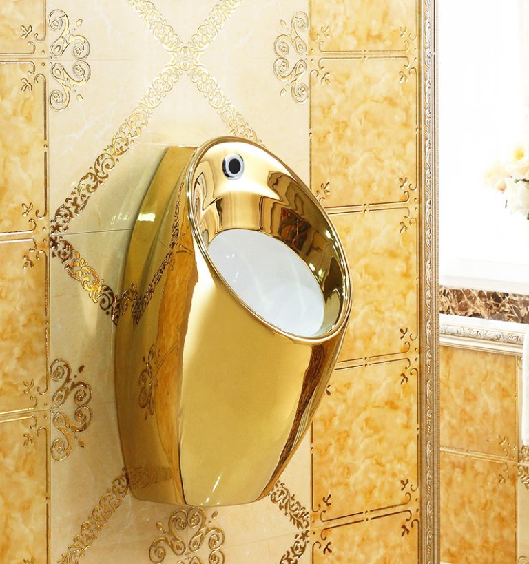 Modern Wall Mounted Gold Urinal - Royal Toiletry Global