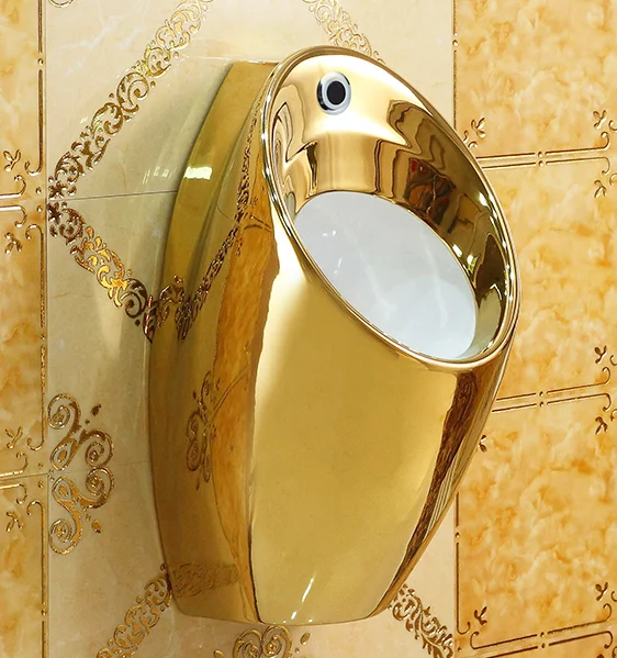 Modern Wall Mounted Gold Urinal - Royal Toiletry Global