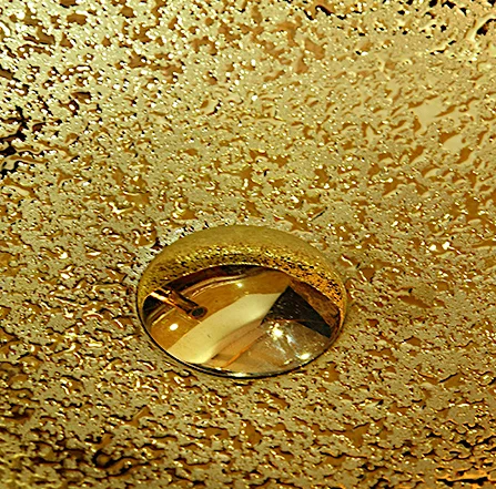 Abstract Round Bathroom Basin With Liquid Gold Texture - Royal Toiletry ...